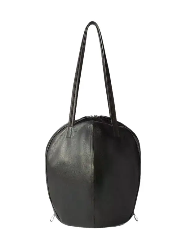 LEMAIRE Helmet Bag In Grained Leather - Brown