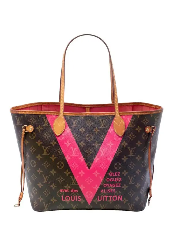 LOUIS VUITTON Limited Edition Monogram V Neverfull Mm Tote Bag - Brown