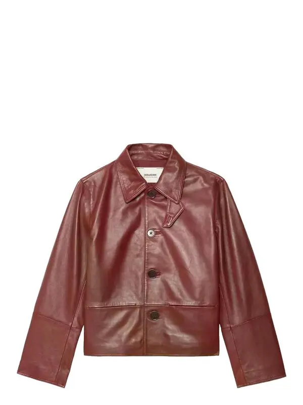 Zadig&Voltaire Leather Button-up Jacket - Red