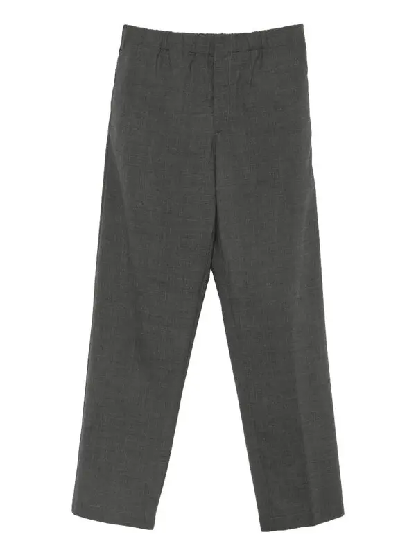 LARDINI Elasticated Waistband Straight Leg Trousers - Grey