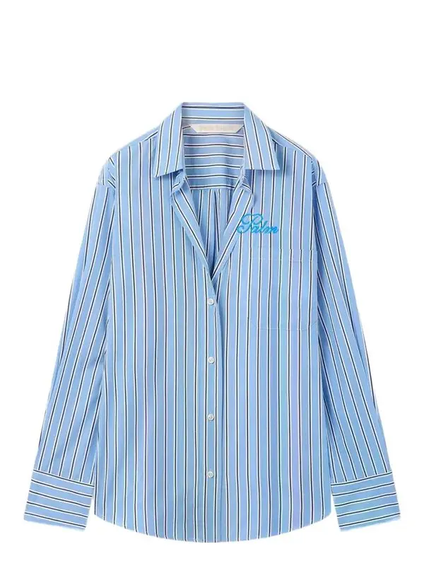 Palm Angels Palm Sway Oversized Shirt - Blue