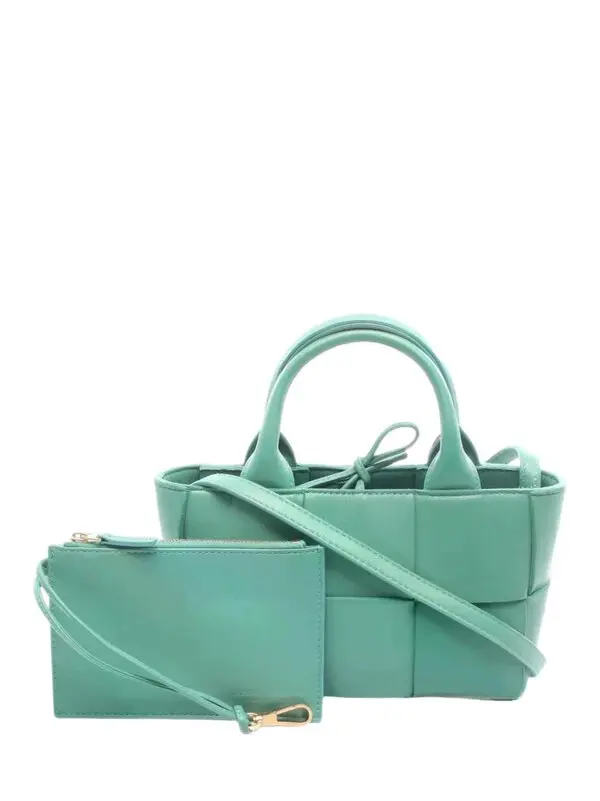 Bottega Veneta 2000s Arco Calf Leather Tote Bag - Green