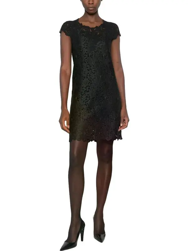 Ermanno Scervino Floral-lace Mini Dress - Black