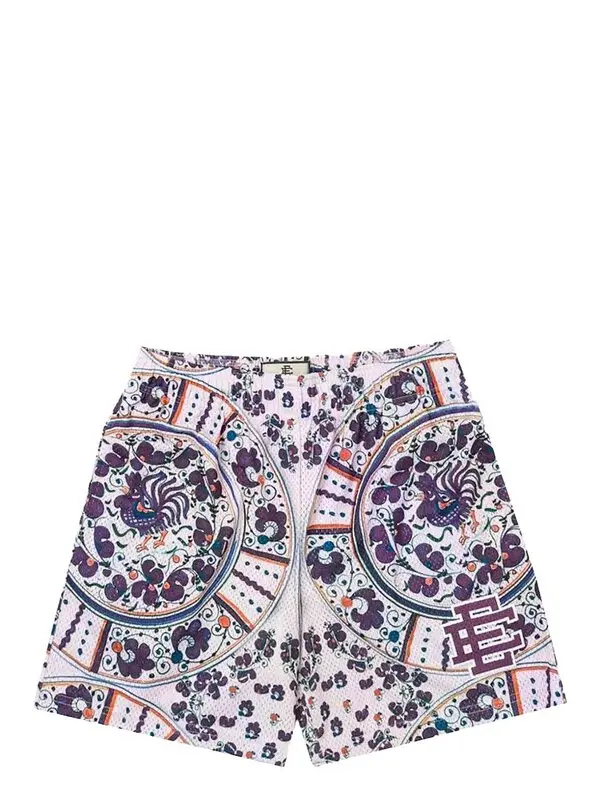 ERIC EMANUEL Ee Basic Mesh Shorts With Rooster Print - Pink