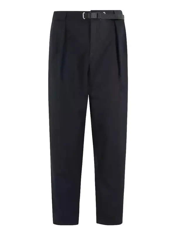 WHITE SAND Belted Pleated Trousers - Blue