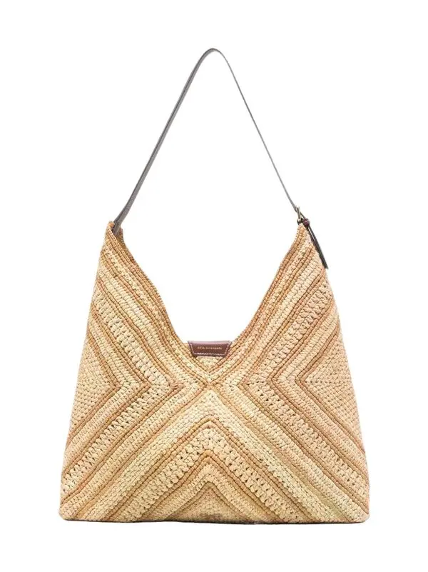 ANYA HINDMARCH Woven Chevron Shoulder Tote Bag - Neutrals