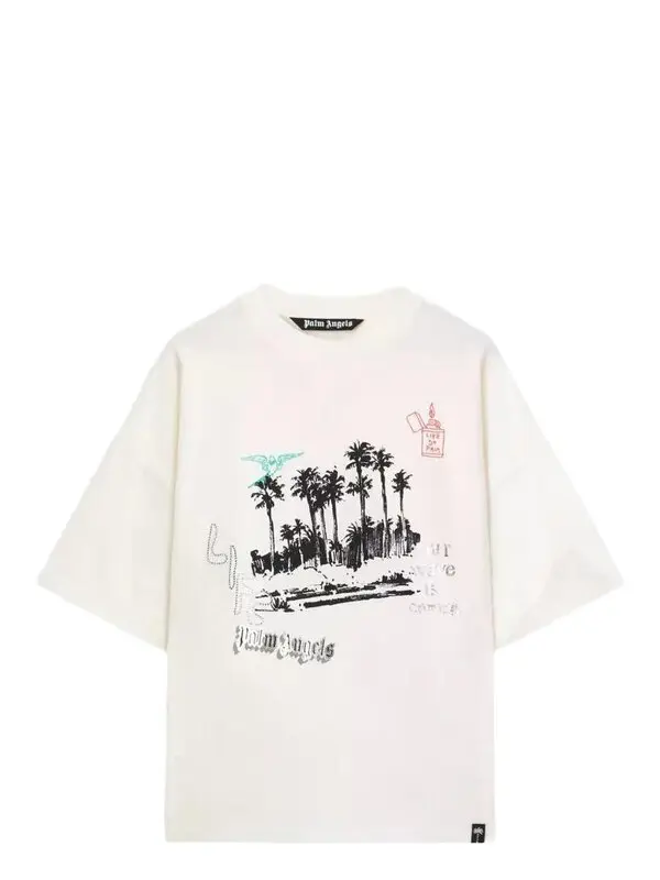 Palm Angels Palm Life Loose Tee - Neutrals