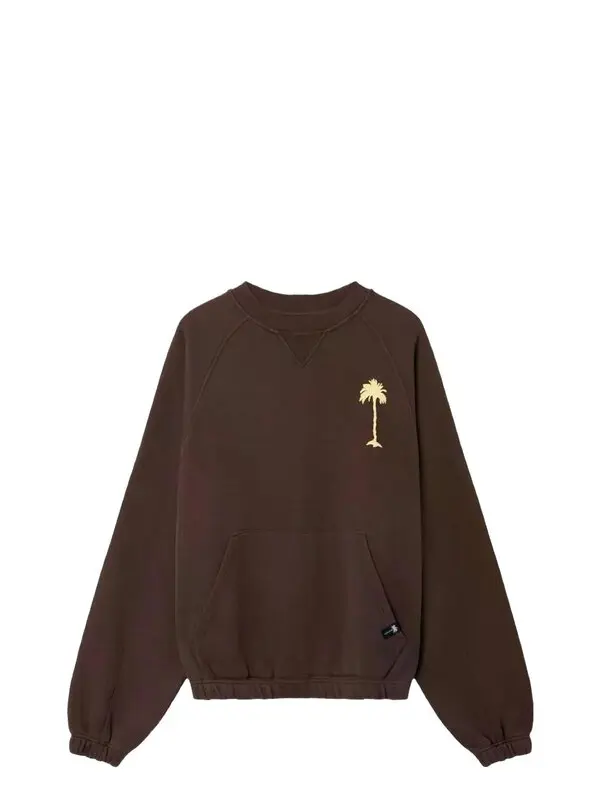 Palm Angels Feel High Regular Crewneck Sweatshirt - Brown