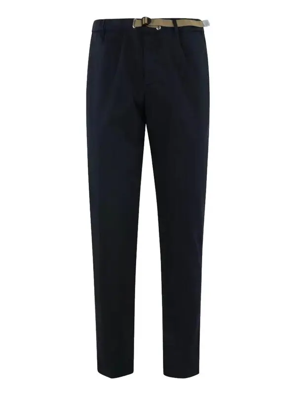 WHITE SAND Belted Elasticated-waist Trousers - Blue