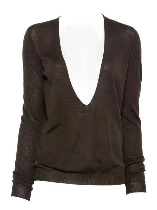 Rick Owens V-neck Sweater - Brown
