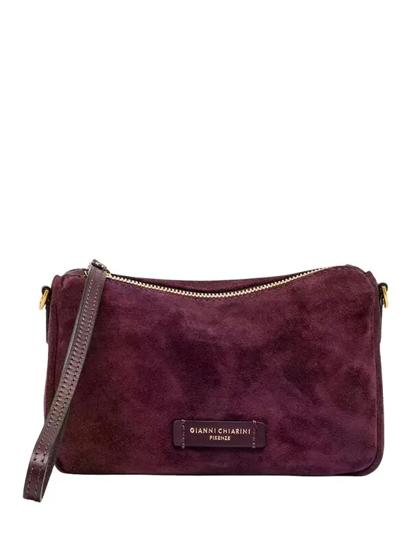 GIANNI CHIARINI Nora Suede Clutch Bag - Purple