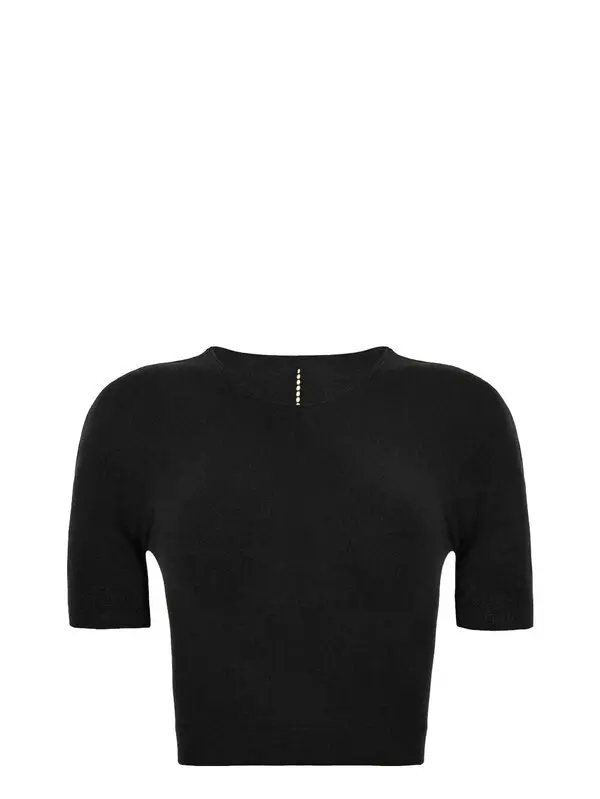 Wolford Seamless Short Sleeve Cropped T-shirt - Black