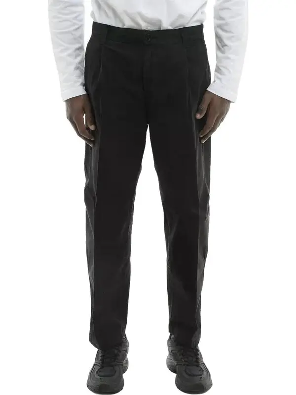 DIESEL® Cotton Pleated Trousers - Black