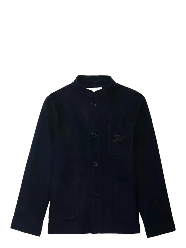 Zadig&Voltaire Venezia Boiled Wool Jacket With Stand Collar - Blue