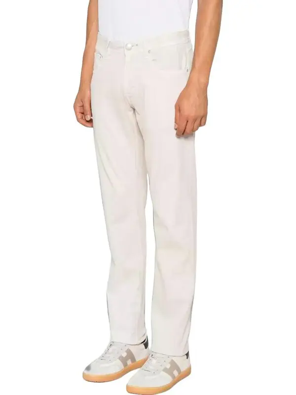 TRAMAROSSA Michelangelo Logo-plaque Trousers - Neutrals