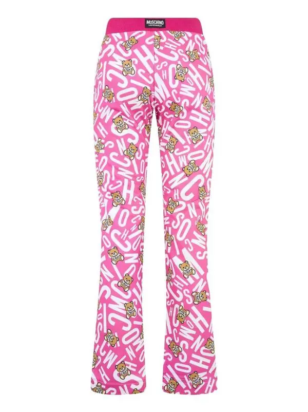Moschino Teddy Bear Logo Print Trousers - Pink