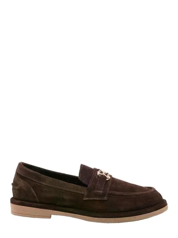 SERGIO MORETTI FIRENZE Suede Horsebit Loafers - Brown