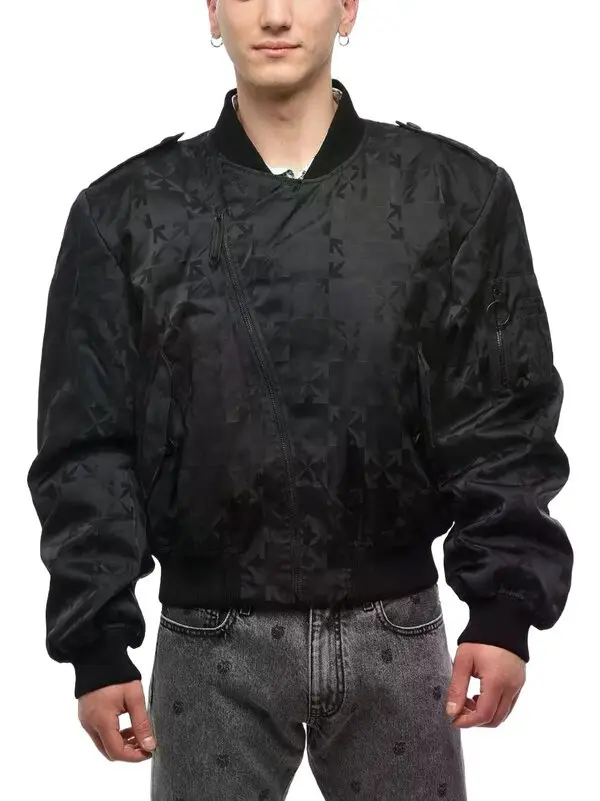 Off-White Arrows-jacquard Bomber Jacket - Black