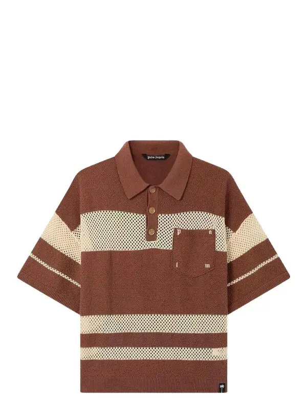 Palm Angels Palm Type Loose-knit Polo - Brown