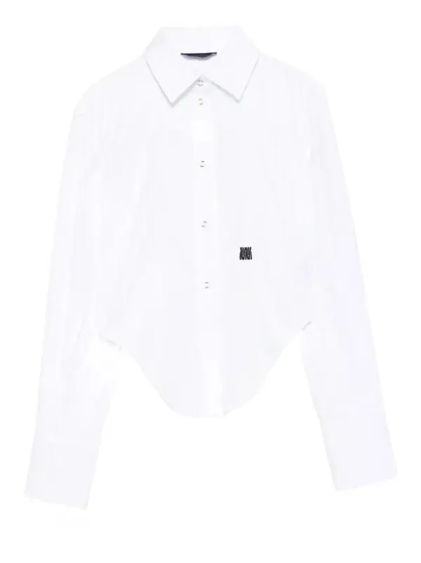 WRSTBHVR Quinn Logo-embroidered Cropped Shirt - White
