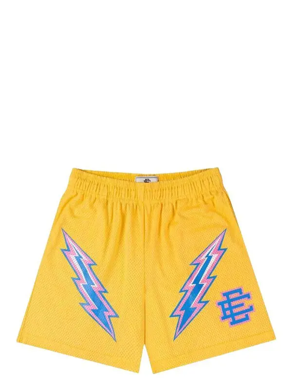 ERIC EMANUEL Basic Bolt Print Shorts - Yellow