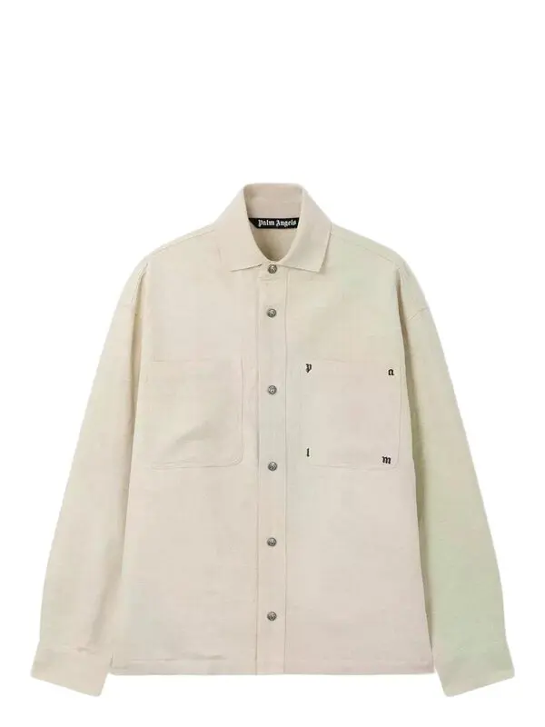 Palm Angels Palm Type Loose Shirt - Neutrals