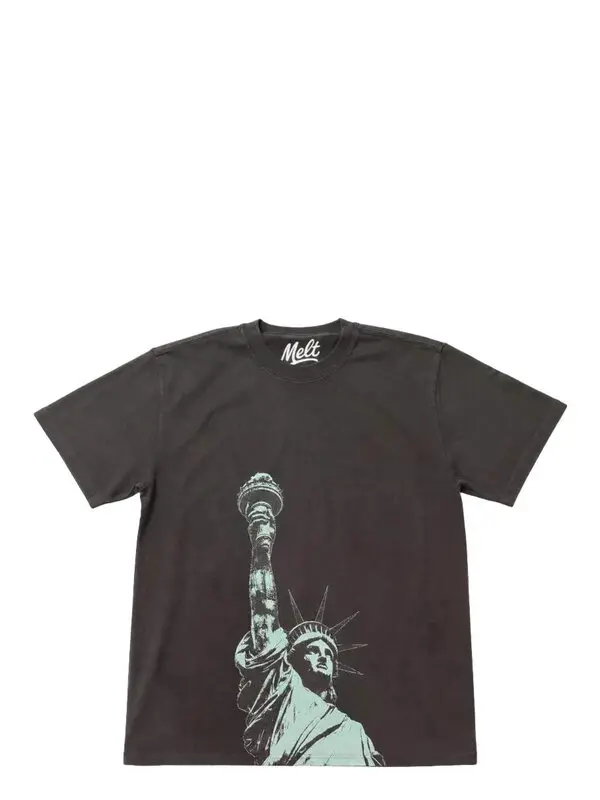 MELT Graphic-print Cotton T-shirt - Black