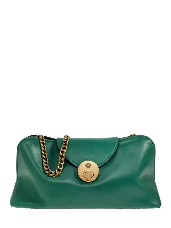 Versace Small Logo-plaque Leather Shoulder Bag - Green