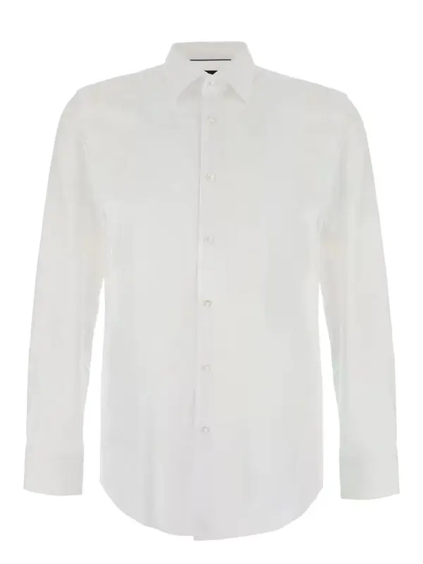 BOSS Classic-collar Button-up Shirt - White