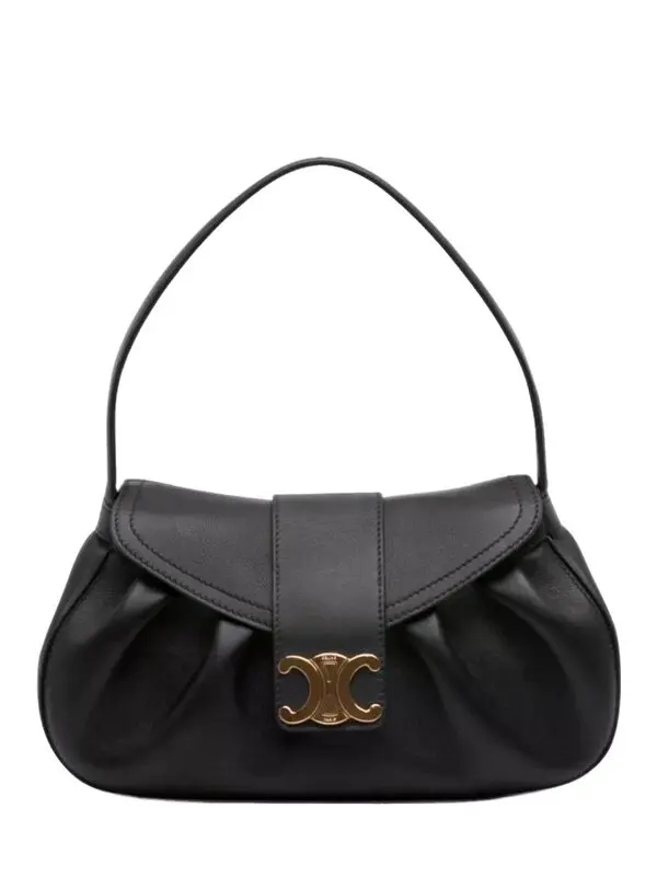 Celine Medium Calfskin Triomphe Polly Shoulder Bag - Black