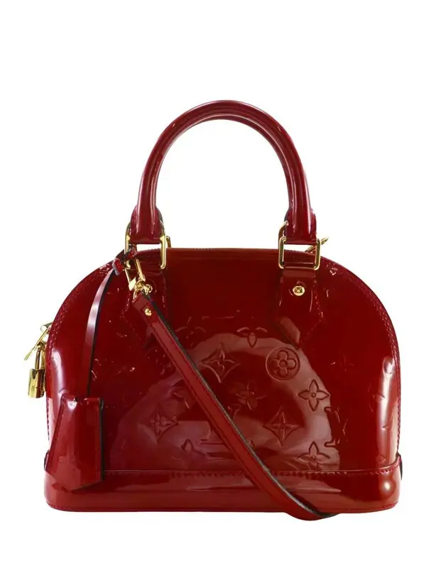 LOUIS VUITTON Monogram Vernis Alma Bb Satchel - Red