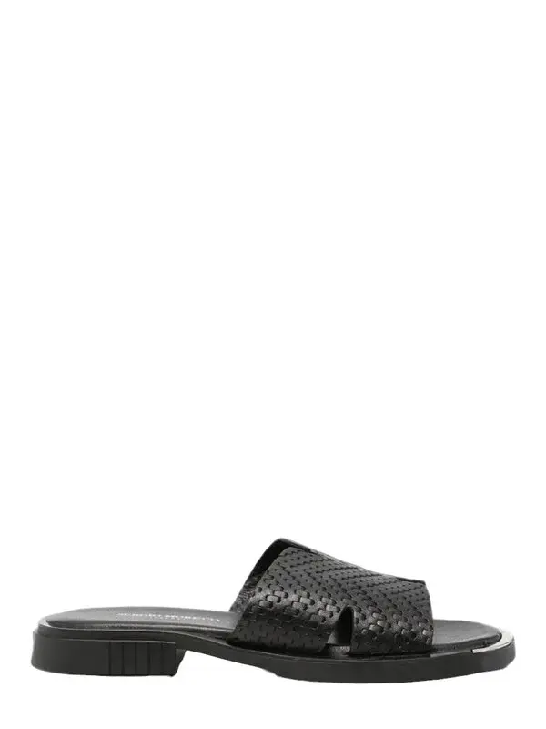 SERGIO MORETTI FIRENZE Woven Leather Sandals - Black