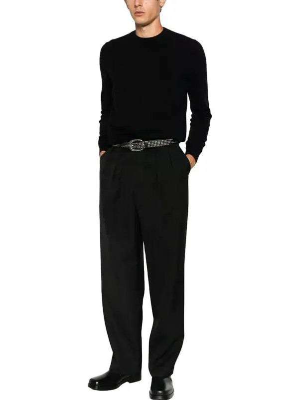 NINE:INTHE:MORNING Kai Pleated Straight-leg Trousers - Black