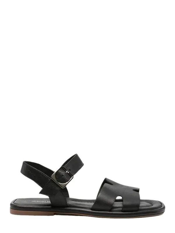 SERGIO MORETTI FIRENZE Leather Buckle-fastening Sandals - Black