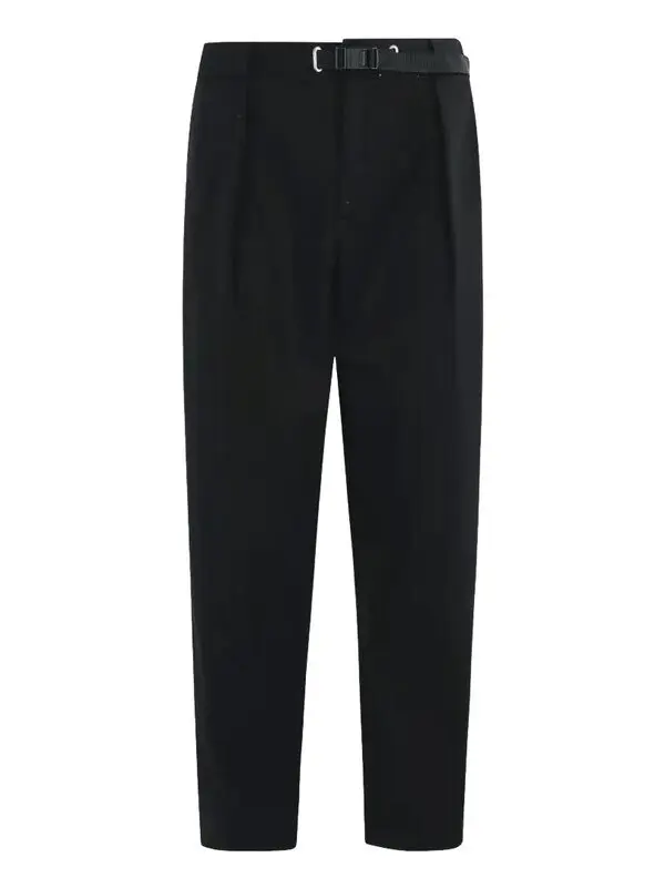 WHITE SAND Pleated Trousers With Buckle Fastening - Black