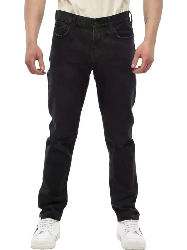 Off-White Distressed Skinny-fit Jeans - Black