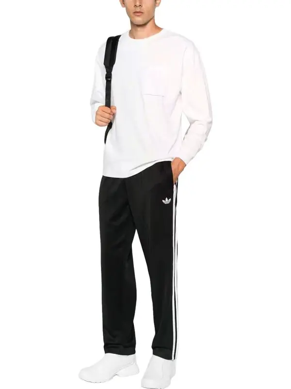 Adidas Logo-embroidered Side-stripe Track Pants - Black