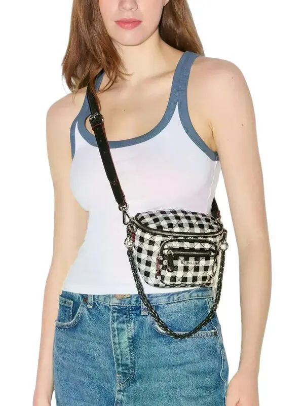 Mz Wallace Micro Crosby Gingham Quilted Crossbody Bag - Black