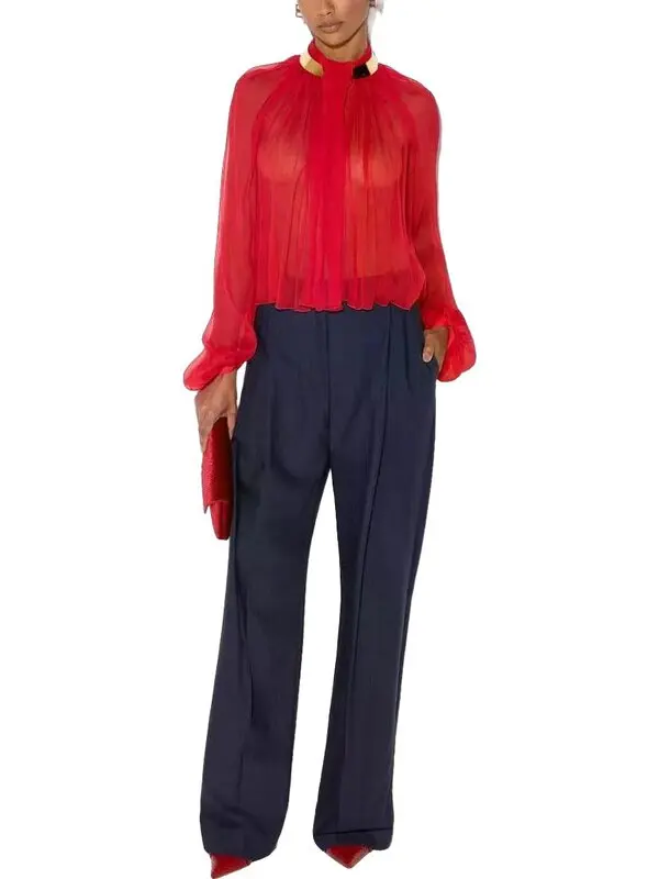 Elisabetta Franchi Pinstripe Pleated Trousers - Blue