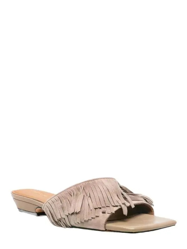 SERGIO MORETTI FIRENZE Fringed Suede Sandals - Neutrals