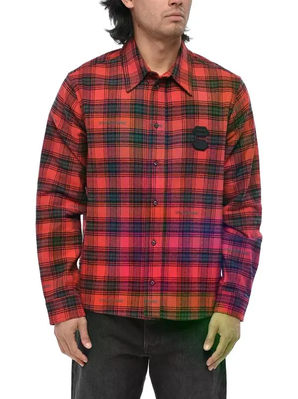Off-White Stencil Checked Shirt - Red