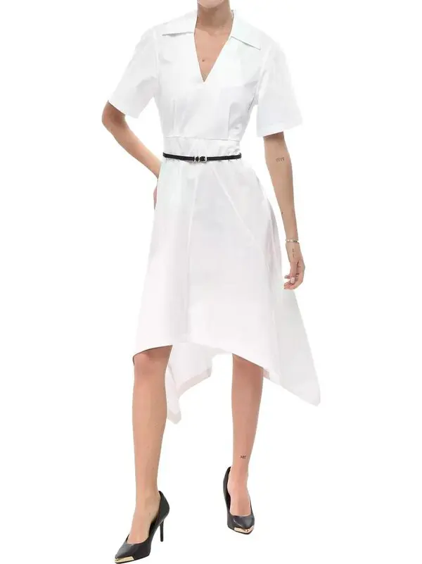 Givenchy Belted Shirt Midi Dress - White