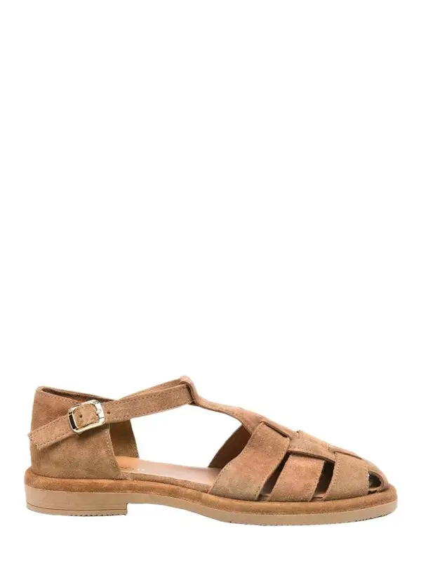 SERGIO MORETTI FIRENZE Buckle-fastening Cage Sandals - Brown