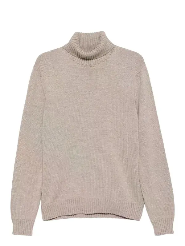 ZANONE Ribbed Knit Roll Neck Sweater - Neutrals