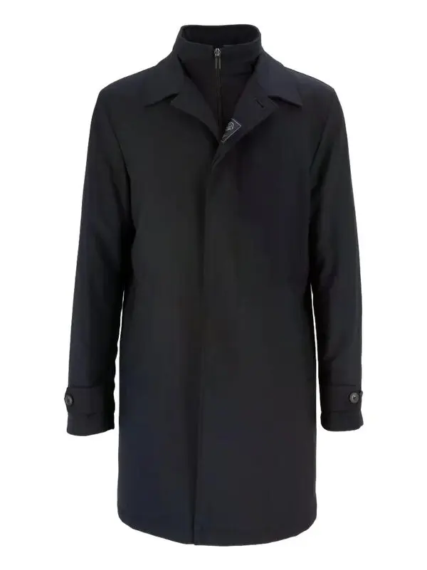 FAY Single-breasted Crease-resistant Coat - Blue