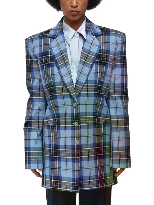 Off-White Tomboy Tartan Blazer - Blue