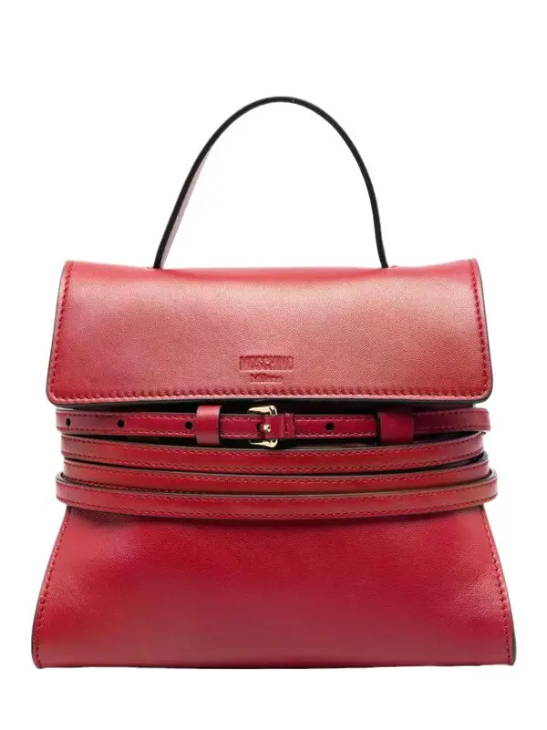 Moschino Tie Me Belt Detail Top-handle Mini Tote Bag - Red