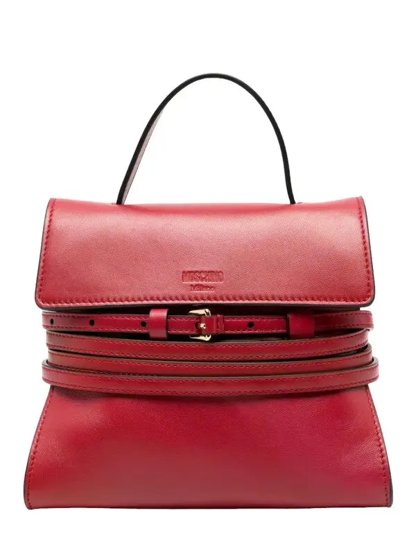 Moschino Tie Me Belt Detail Top-handle Mini Tote Bag - Red