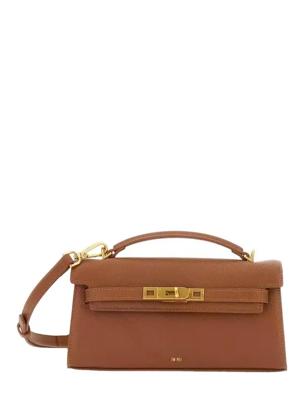 Jw Pei Small Noor Pebbled-texture Turn-lock Tote Bag - Brown