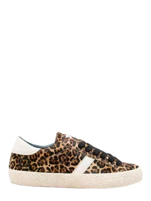 D.a.t.e. Leopard Print Pony-fur Sneakers - Brown